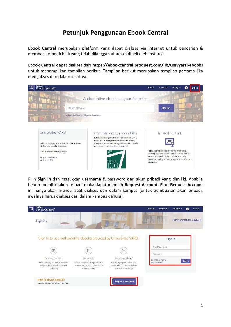 PANDUAN PENGGUNAAN E-BOOK PROQUEST – YARSI Library
